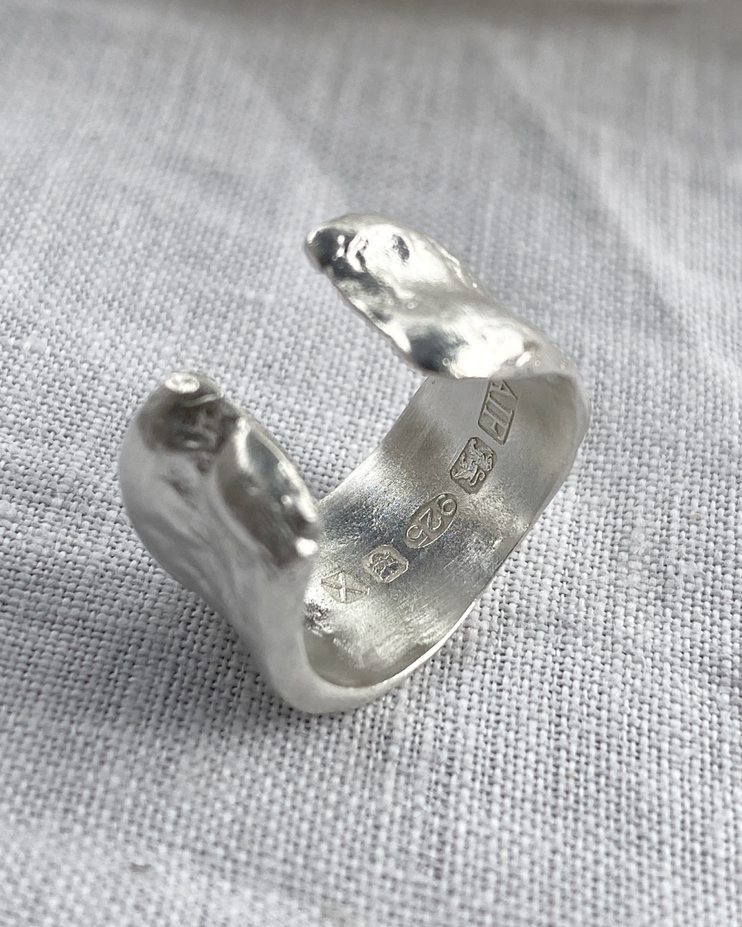 Sand Textured Hallmark Ring | Recycled Sterling Silver